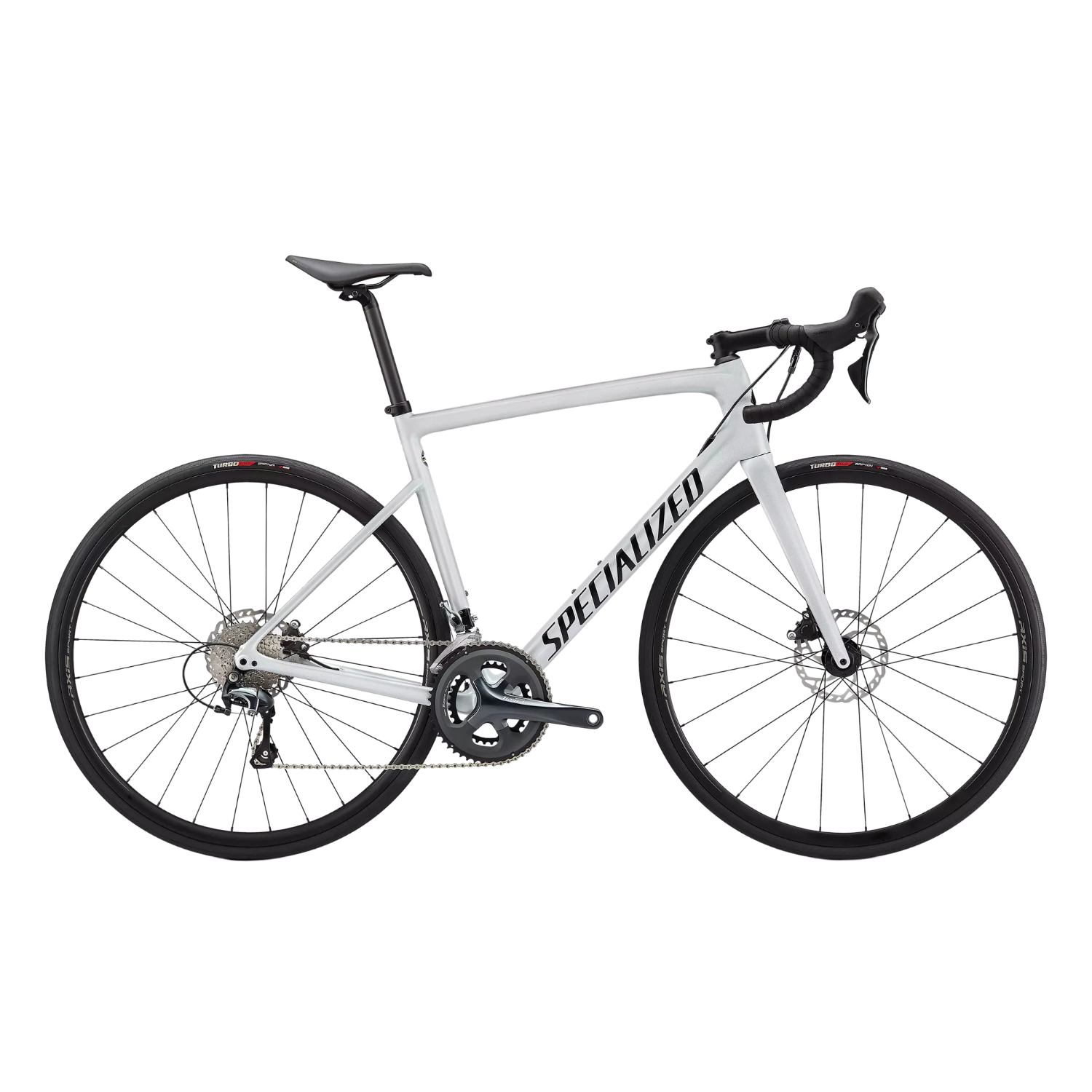 จักรยานเสือหมอบ SPECIALIZED TARMAC METALLIC WHITE SILVER/TARMAC BLACK ...